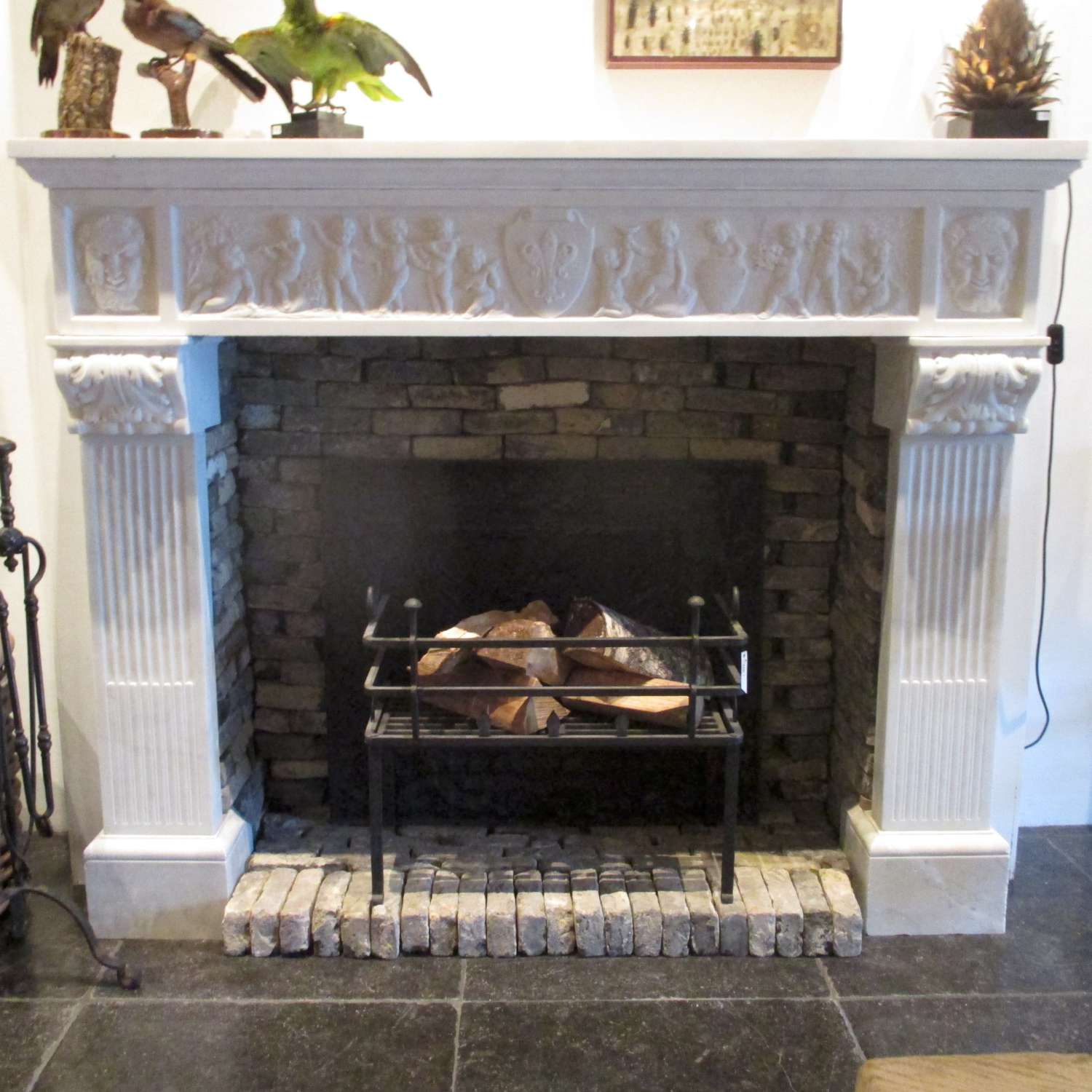 Italian Classicistic marble fireplace - Piet Jonker
