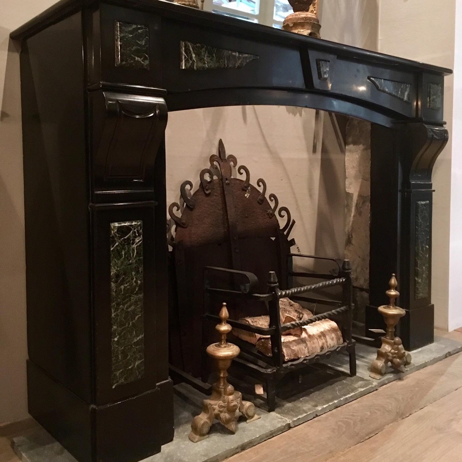Black marble fireplace made around 1900 - Piet Jonker