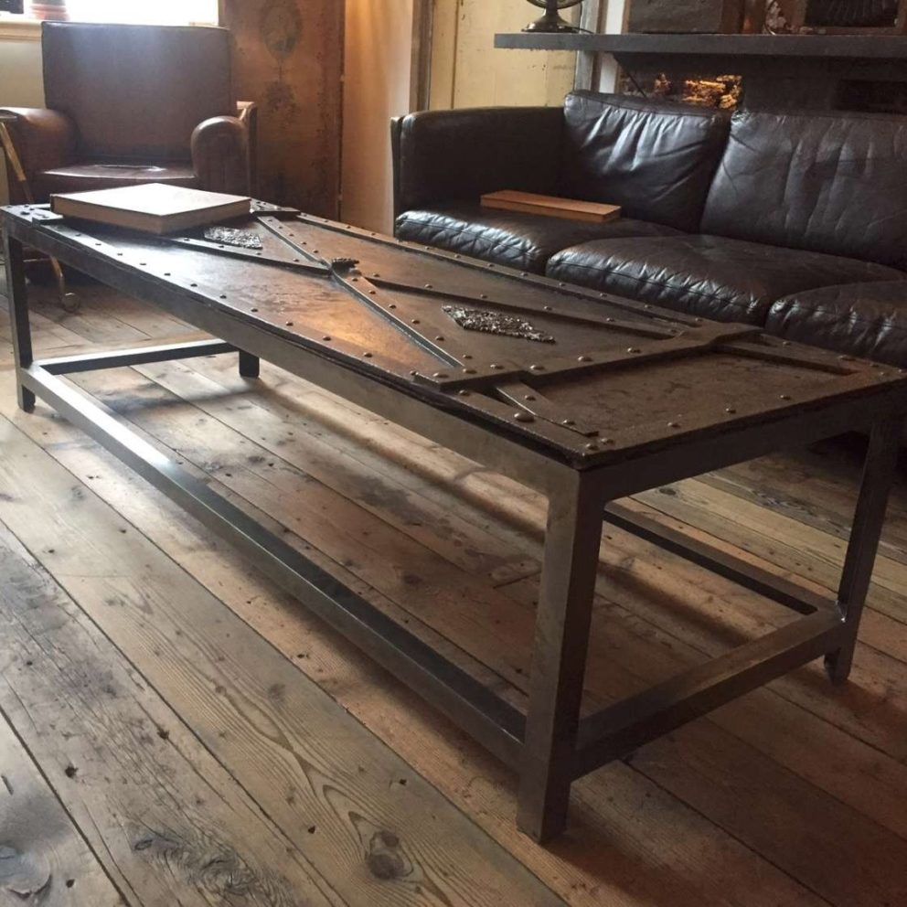 Side table with copper top - Piet Jonker