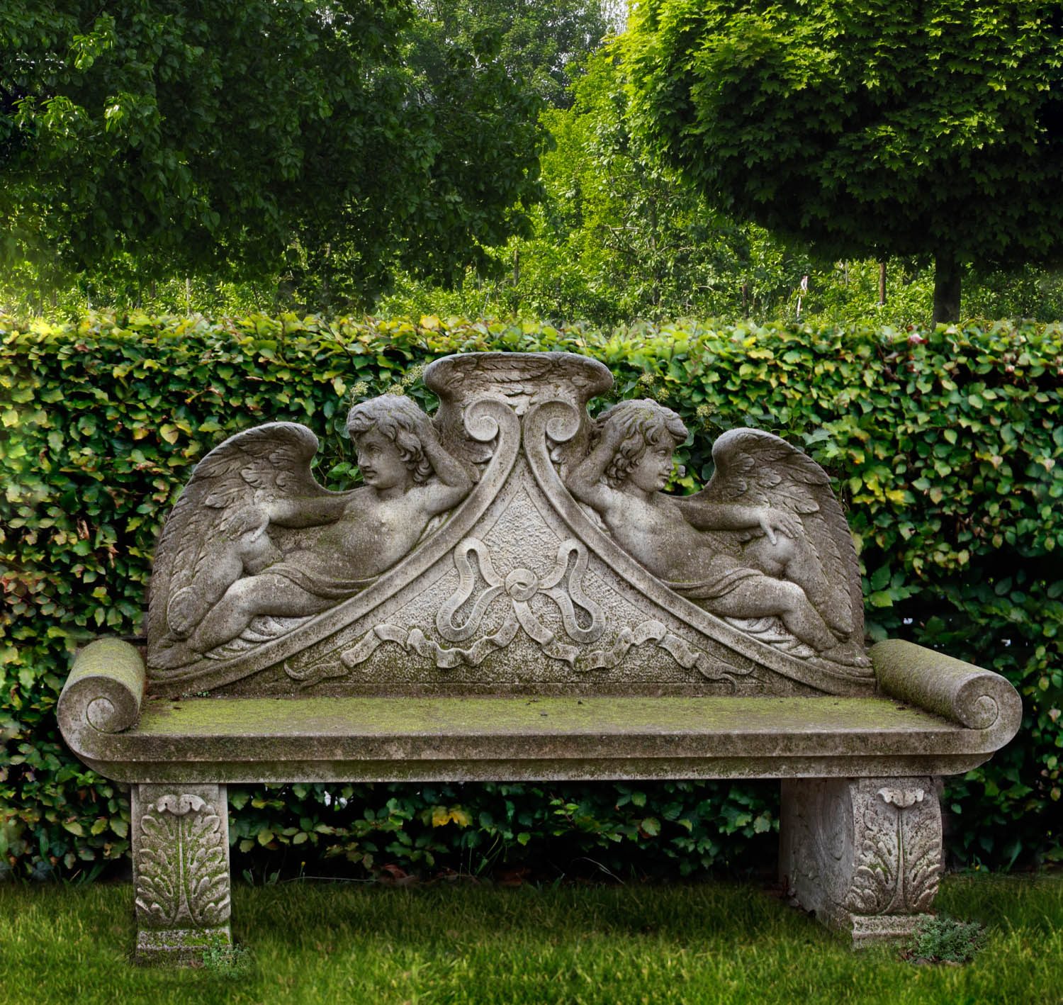 Carved limestone garden bench in Louis XIV Style – 20th century - Piet ...
