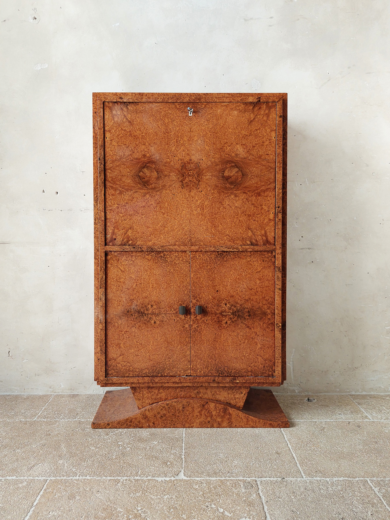 Art Deco secretary in root wood veneer 1920s - Piet Jonker