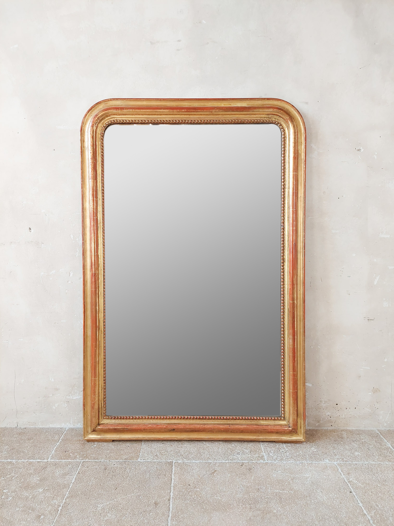 Antique gilded mirror with Mercure glass - Piet Jonker