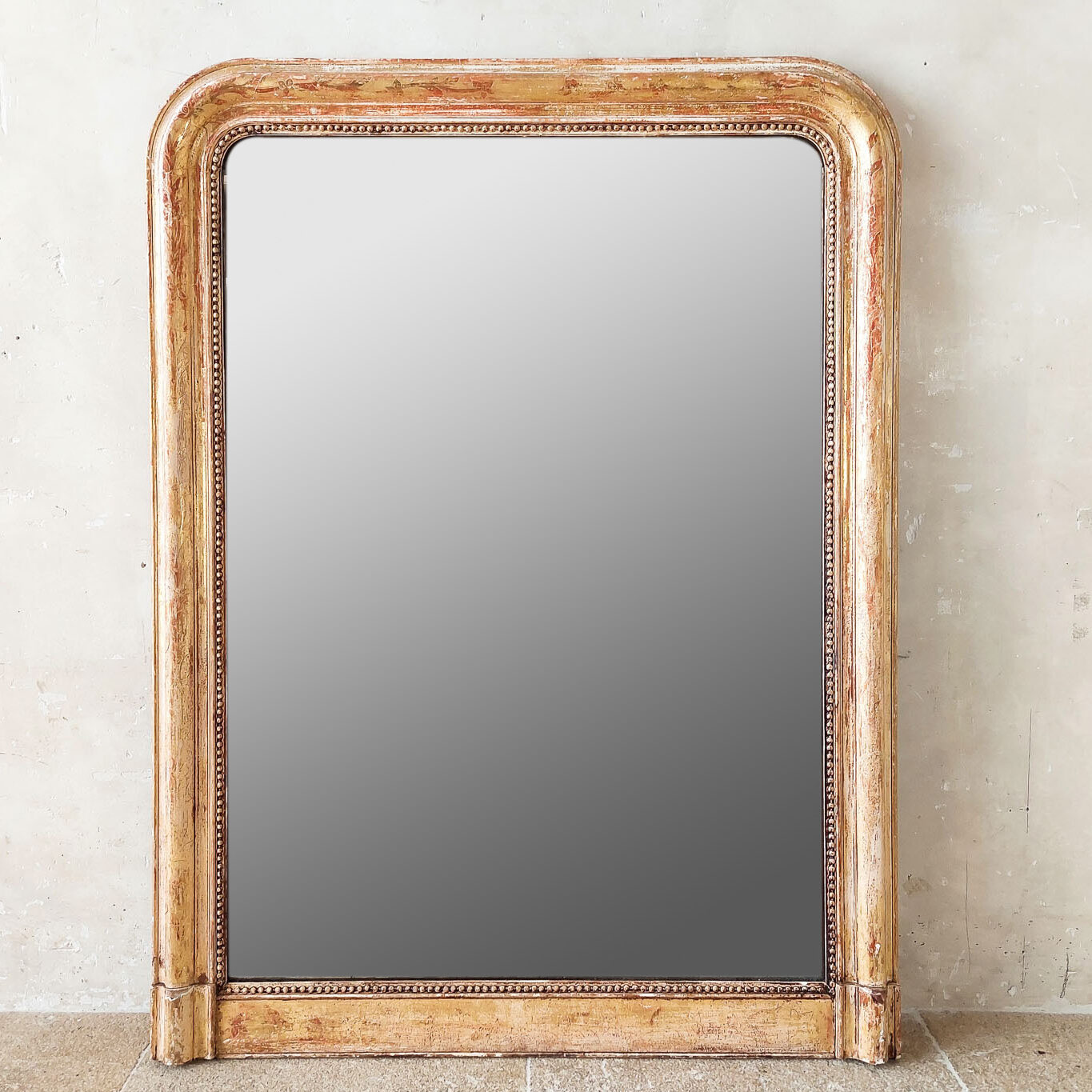 19th century distressed gilded arc mirror - Piet Jonker