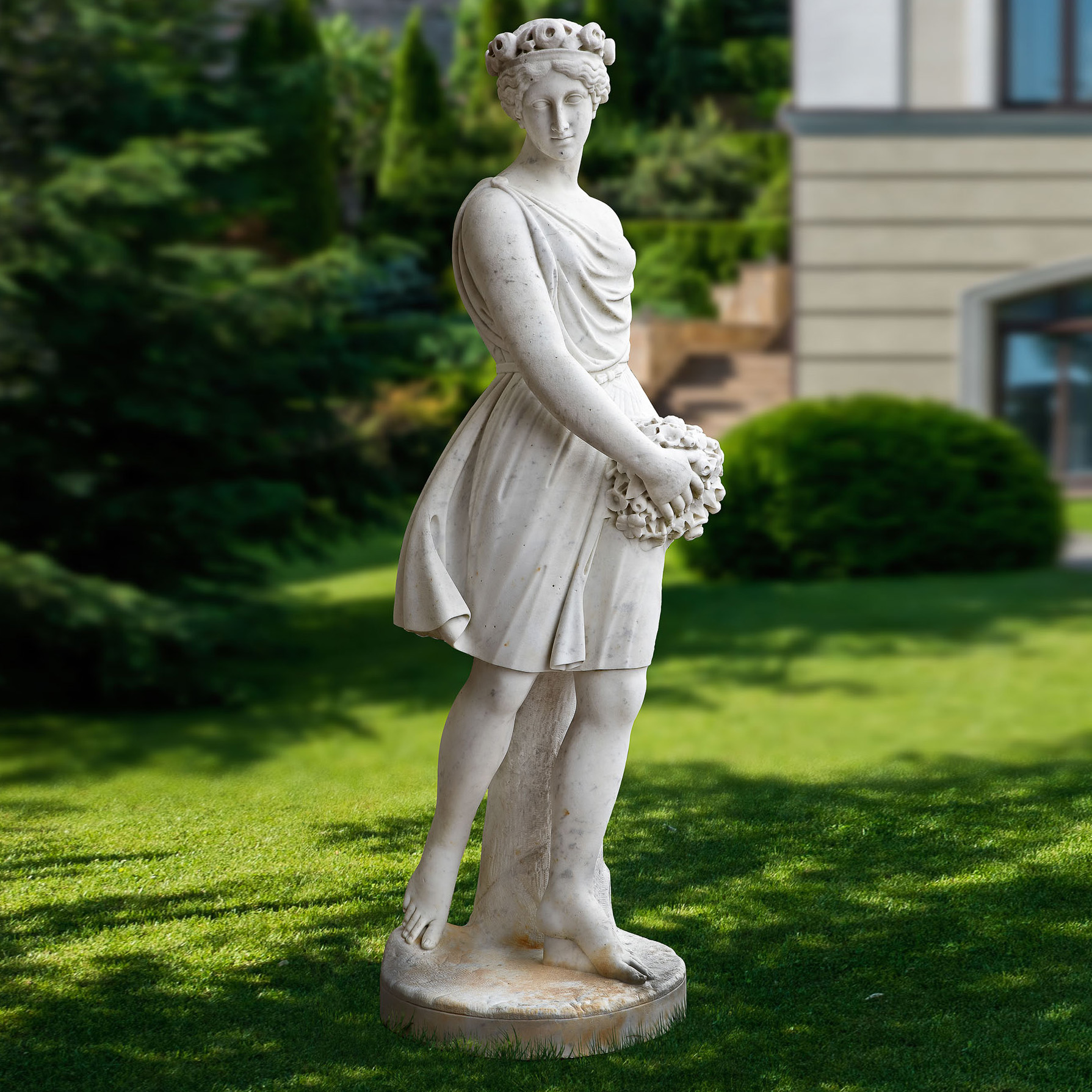 A sculpted white marble model of a maiden, 19th century - Piet Jonker