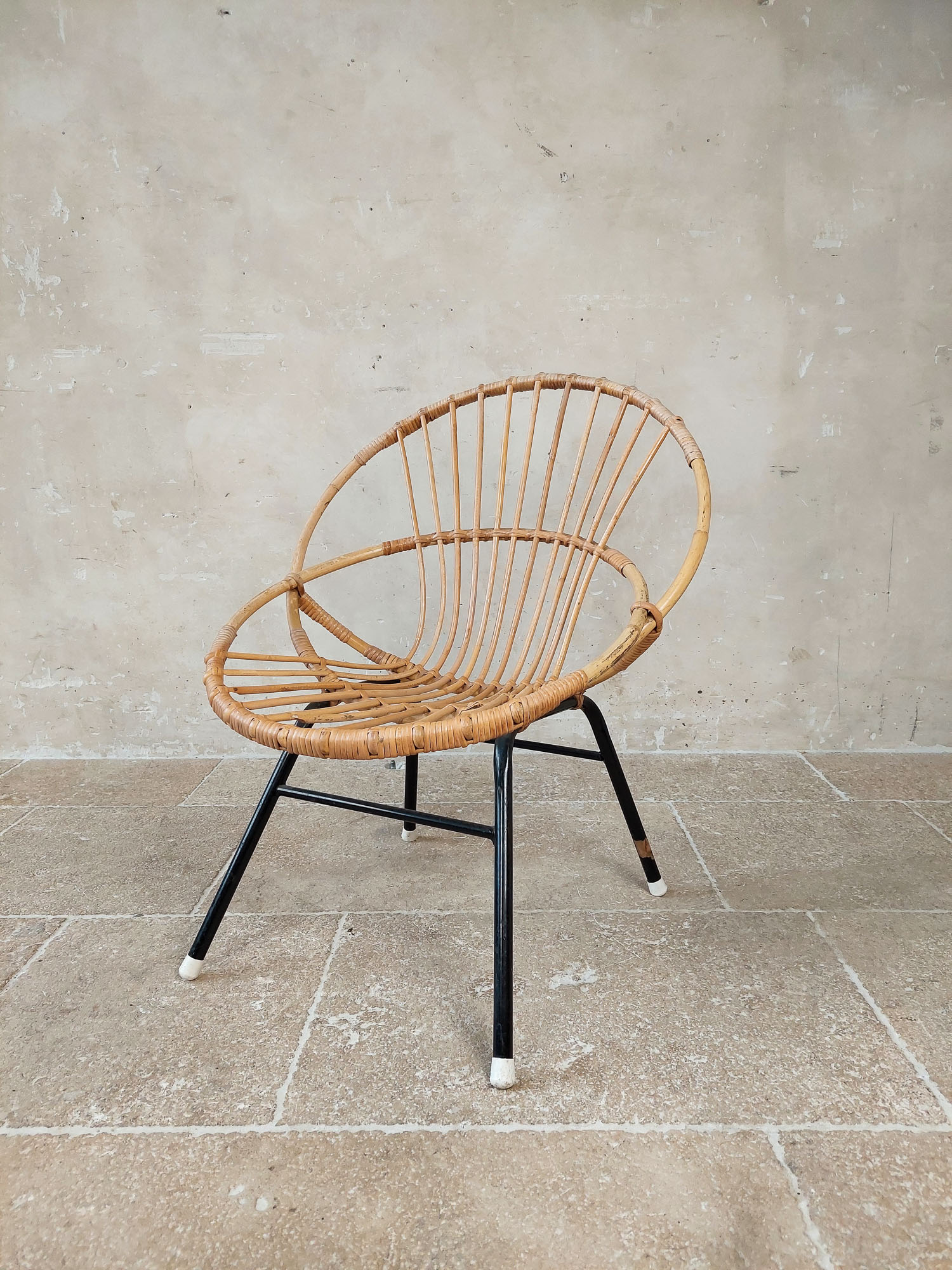 Children's model Rattan chair PE41 Rohe - Piet Jonker