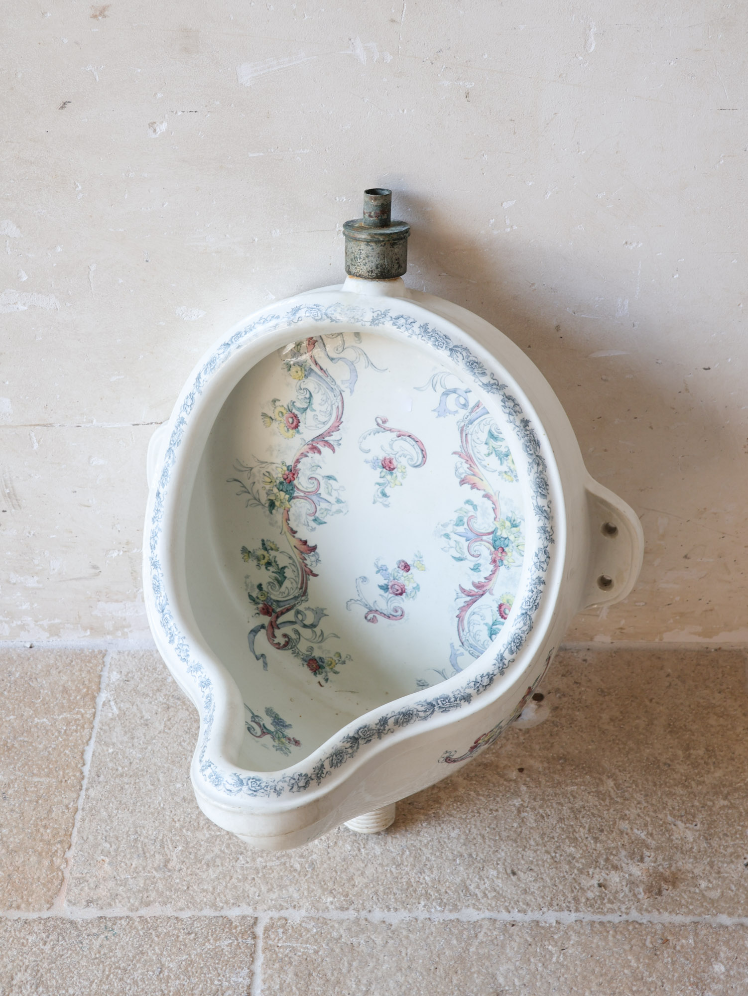 Antique polychrome painted urinal - Piet Jonker