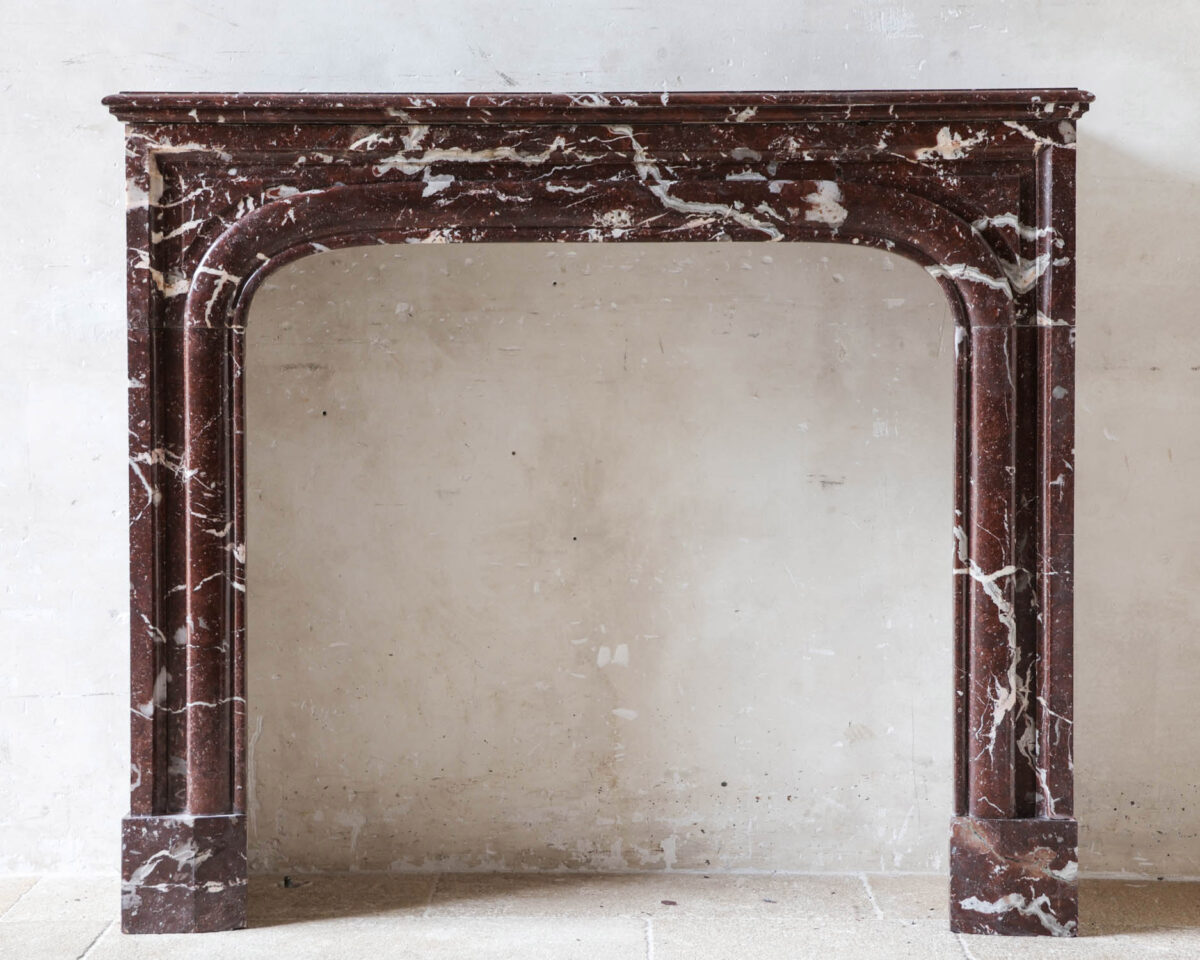 Antique French Fireplace in Red Marble – Rouge de Rance - Piet Jonker