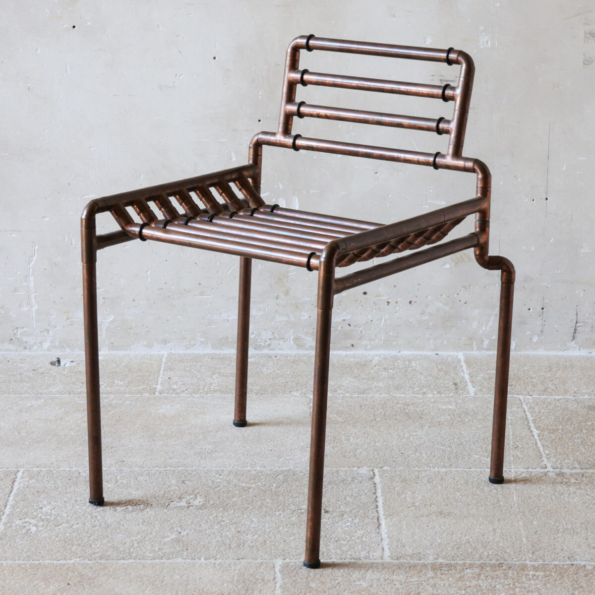 Industrial copper pipe chair - Piet Jonker
