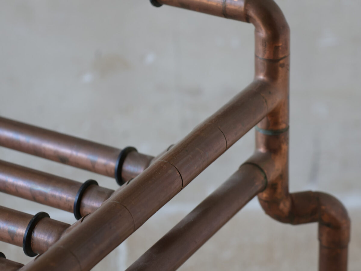 Industrial copper pipe chair - Piet Jonker